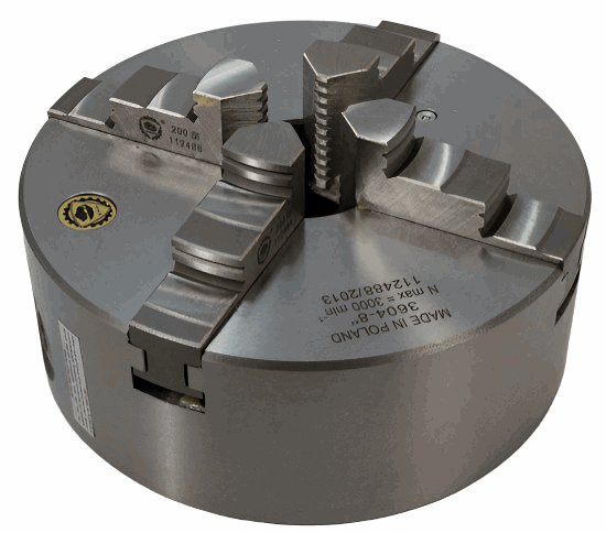 Bison 8" 4-Jaw Self Centering SCROLL Lathe Chuck. Flat Back. 3604-8 ...