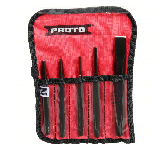 Proto USA Made 5pc Mechanics or Machinists Punch and Chisel Set with ...